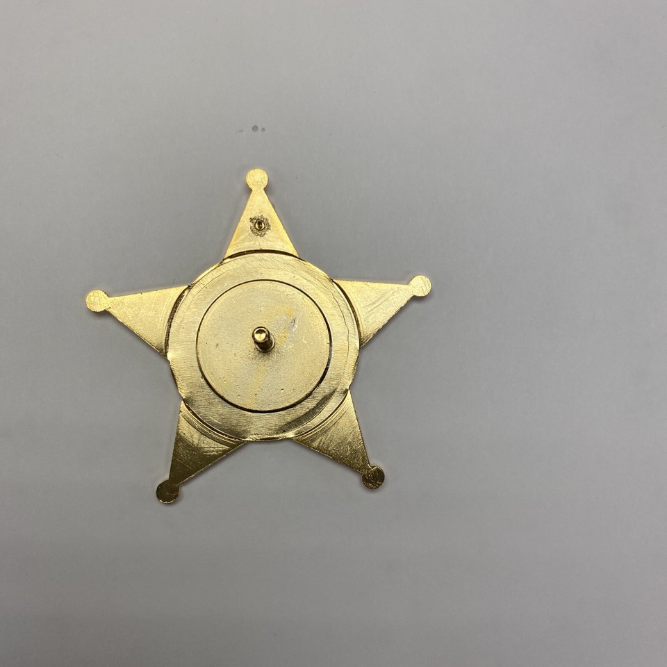 Constable Badge Gold Star W/Lion & Scales - Thread & Rod &pin Stay ...