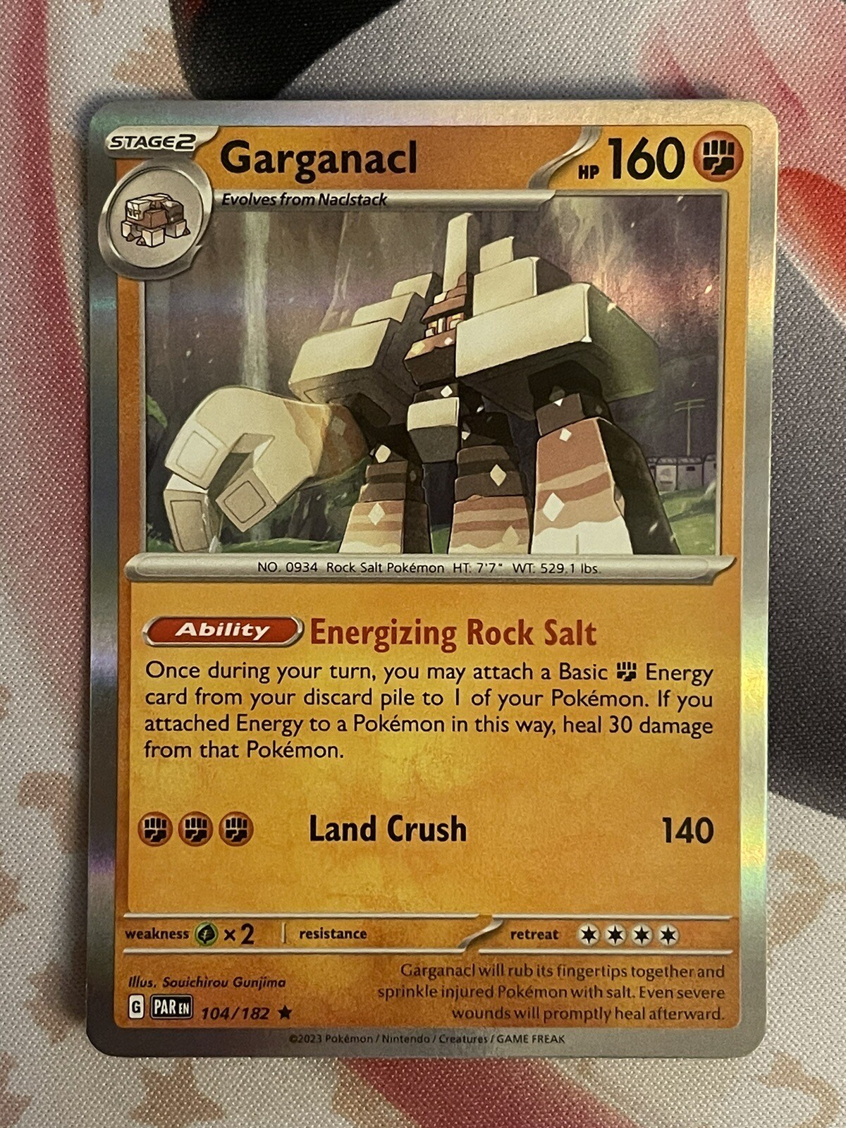 Pokémon TCG Garganacl Paradox Rift 104/182 Holo Rare | eBay