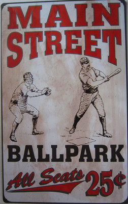 Main Street Baseball Ballpark Sports Vintage Rustic Metal Sign | eBay