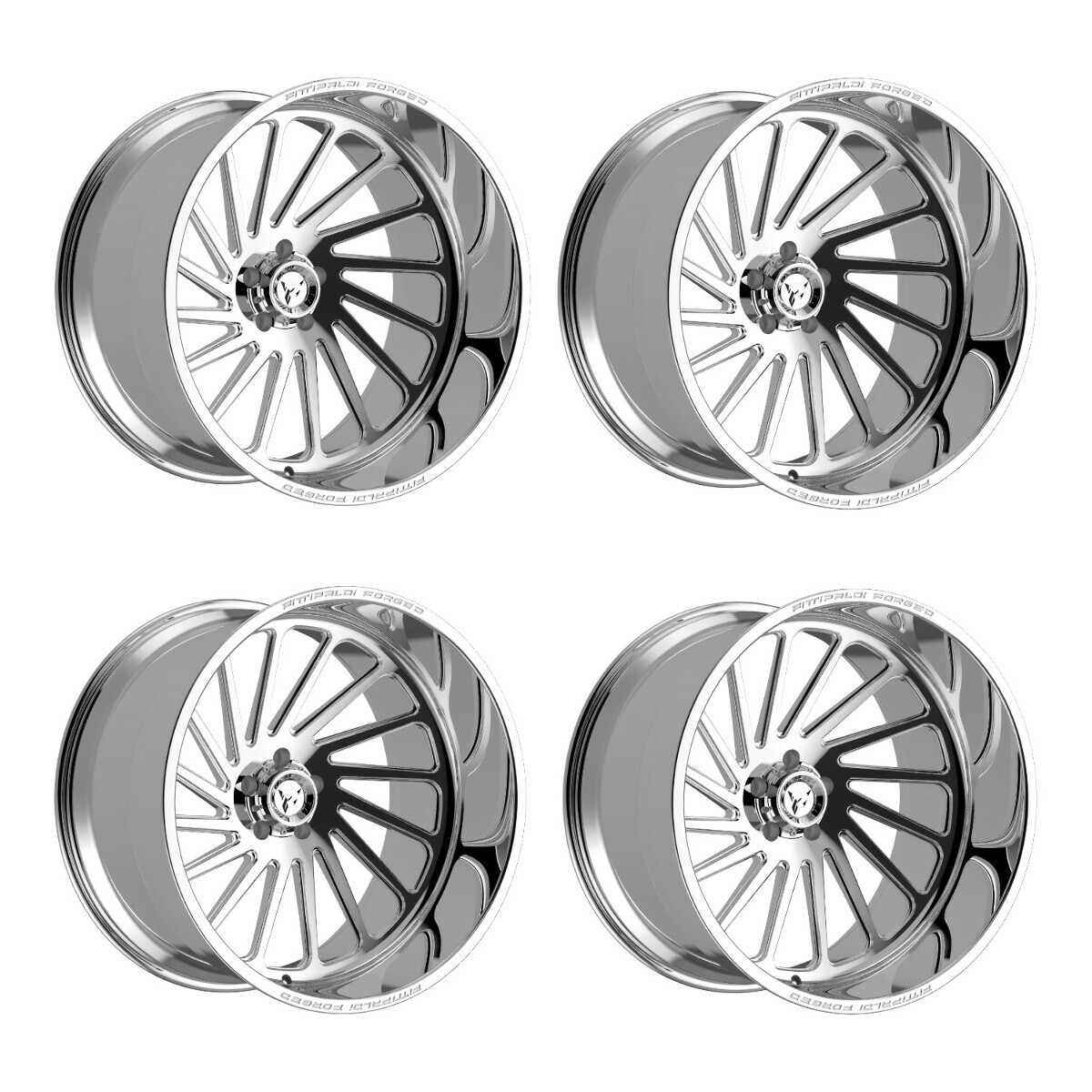Set 4 24" Fittipaldi Off Road FTF503P 24x14 Polished 8x6.5 Wheels -76mm ...
