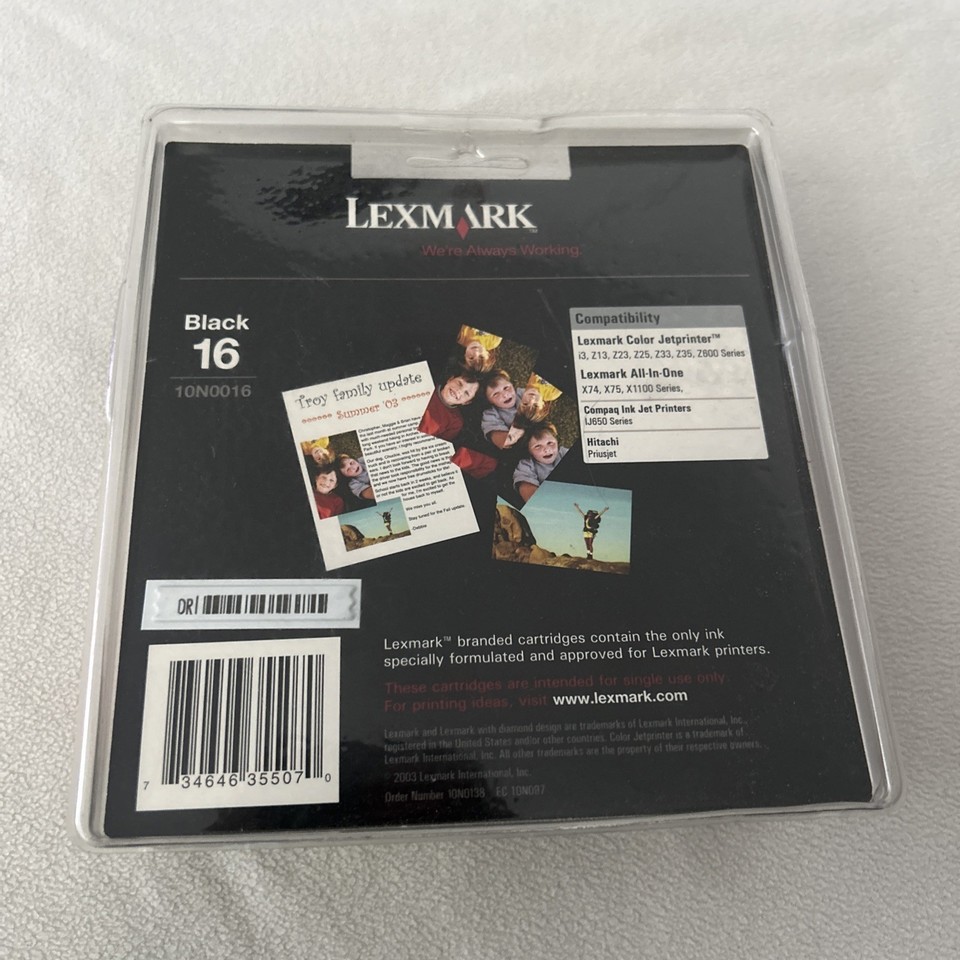 (2) Lexmark Black 16 Ink Print Cartridge Twin Pack Set - 10N0016 ...