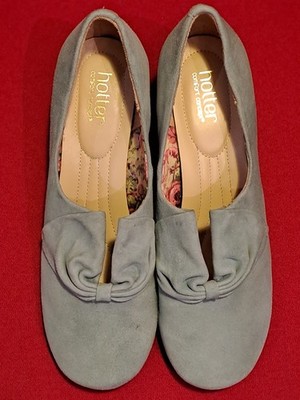 HOTTER DONNA Shoes Vintage 1940s/1950s Style Soft Mint Bow Sixe 8 Wide ...