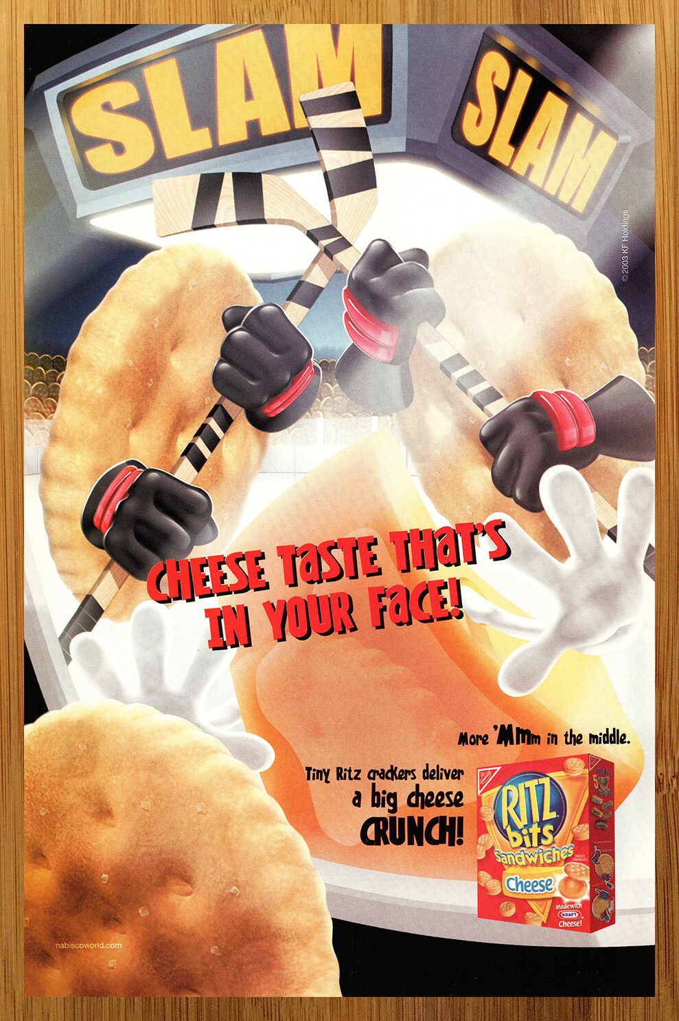 2003 Nabisco Ritz Bits Cheese Cracker Sandwiches Print Ad/Poster Hockey ...