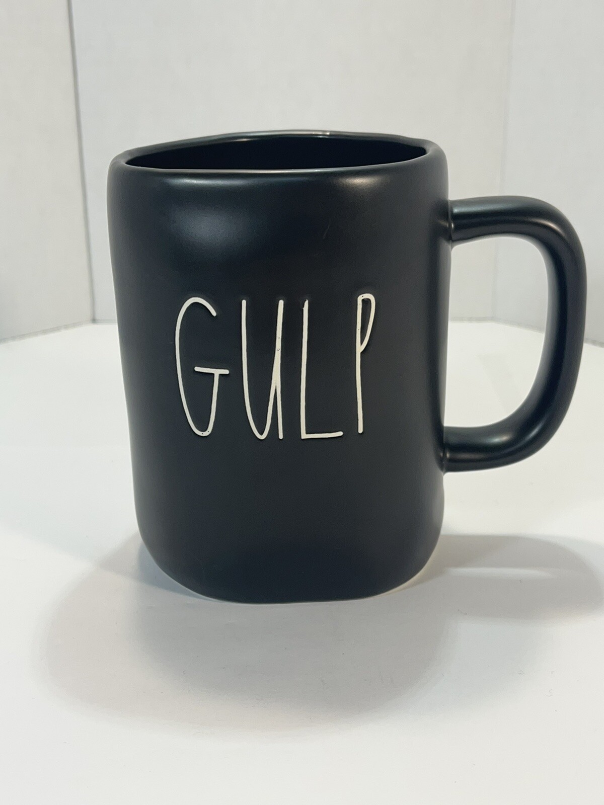 Rae Dunn Large Coffee Mug “Gulp” Matte Black 16-oz Tea Cup NWOT Unused ...