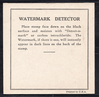 Vintage WATERMARK DETECTOR card - looks unused - Philatelic History | eBay
