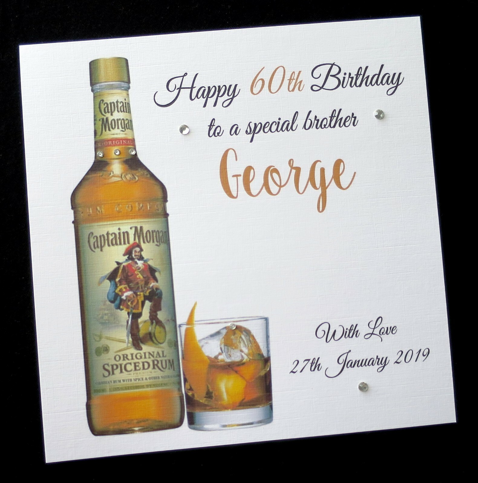 Large 8" Personalised Birthday Card 'Captain Morgans Rum' ANY RELATION ...