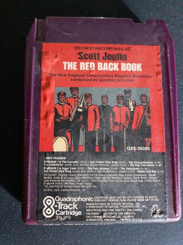 SCOTT JOPLIN -The Red Back Book -Rare Quadraphonic 8 Track Tape-purple ...