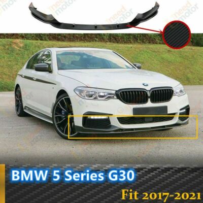 For BMW 5 Series G30 2017-2020 MP Style Front Bumper Spoiler Lip Carbon ...