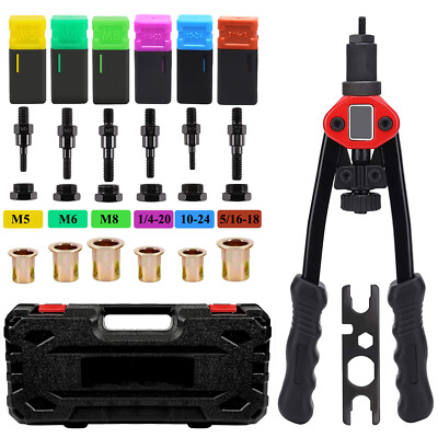 Rivet Gun Kit Rivnut Thread Setting Tool Nut Setter NutSert Metric SAE ...