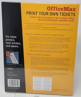 Officemax Printable Ticket Template