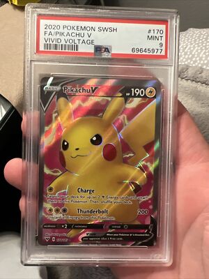 Pokémon TCG Pikachu V Vivid Voltage 170/185 Holo Full Art PSA 9 | eBay