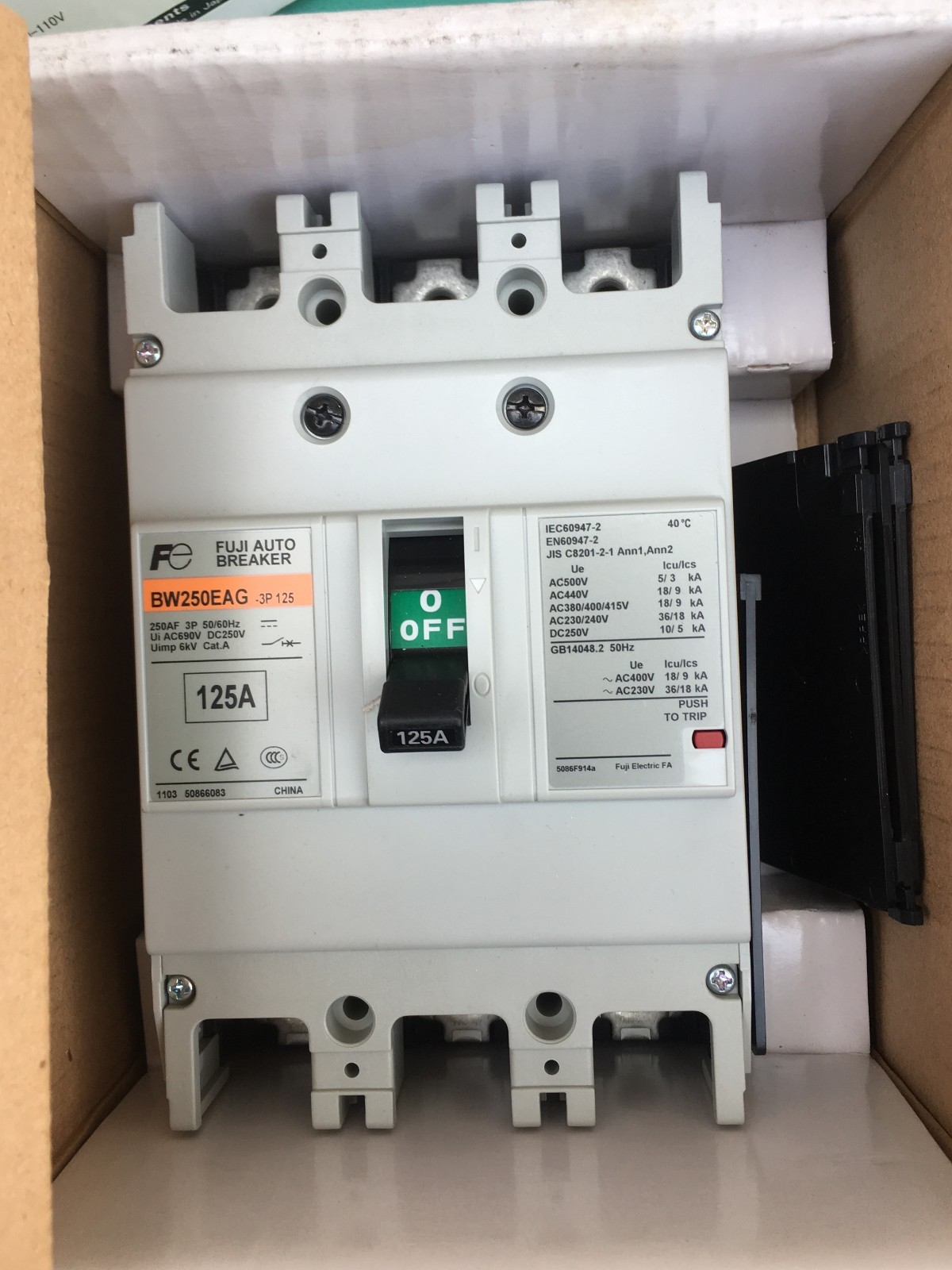 1pc Fuji BW250EAG 3P 125A BW250EAG-3P Breaker | eBay