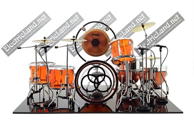 Mini Drum set JOHN BONHAM led zeppelin vistalite model 1:4 tribute ...