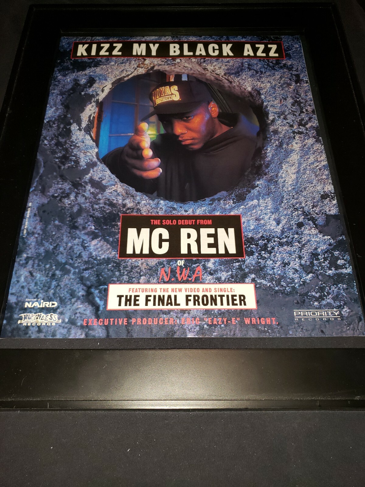MC REN NWA Kizz My Black Azz Rare Original Promo Poster Ad Framed! N.W ...