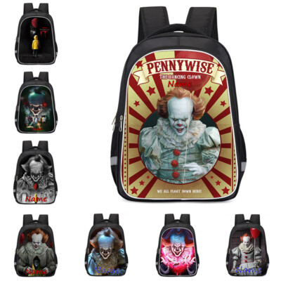 Stephen Kings IT Pennywise Personalised School Bag Boys Girls Backpack ...