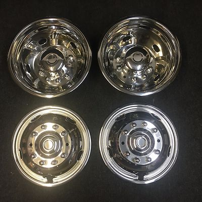 Set of 19.5" Stainless Dually Wheel Simulators For 05-25 Ford F450 F550 ...