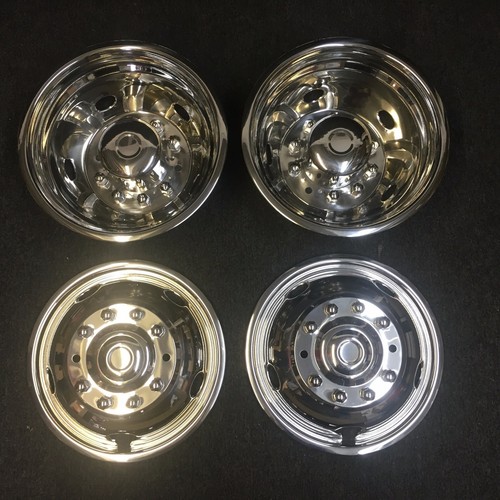Set of 19.5" Stainless Dually Wheel Simulators For 05-25 Ford F450 F550 ...