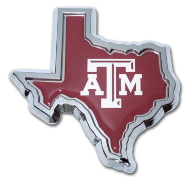 Texas A&M ATM Texas Shape Color Metal Auto Emblem | eBay