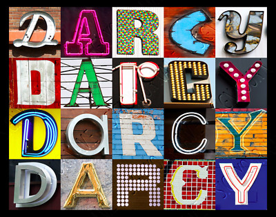 DARCY Name Poster featuring photos of actual sign letters | eBay