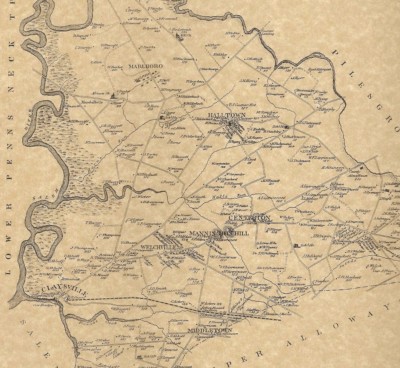 Mannington Pointers Marshalltown NJ 1876 Maps with Homeowners Names ...