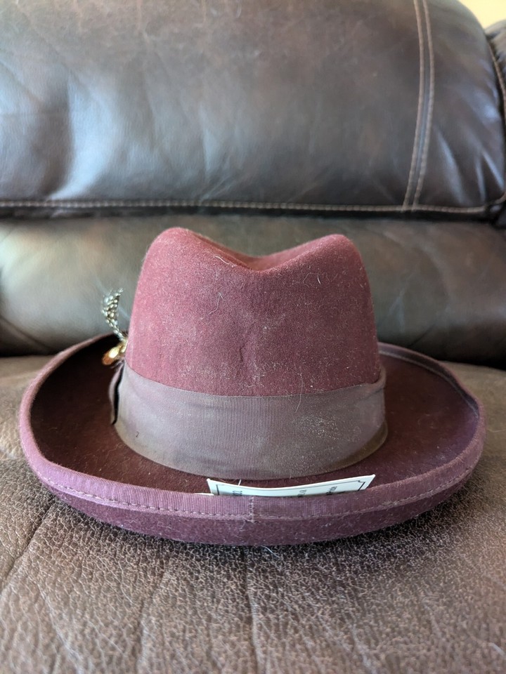 Capas Design Godfather Hat Cap Leather Band Burgundy Deep Purple 100% ...