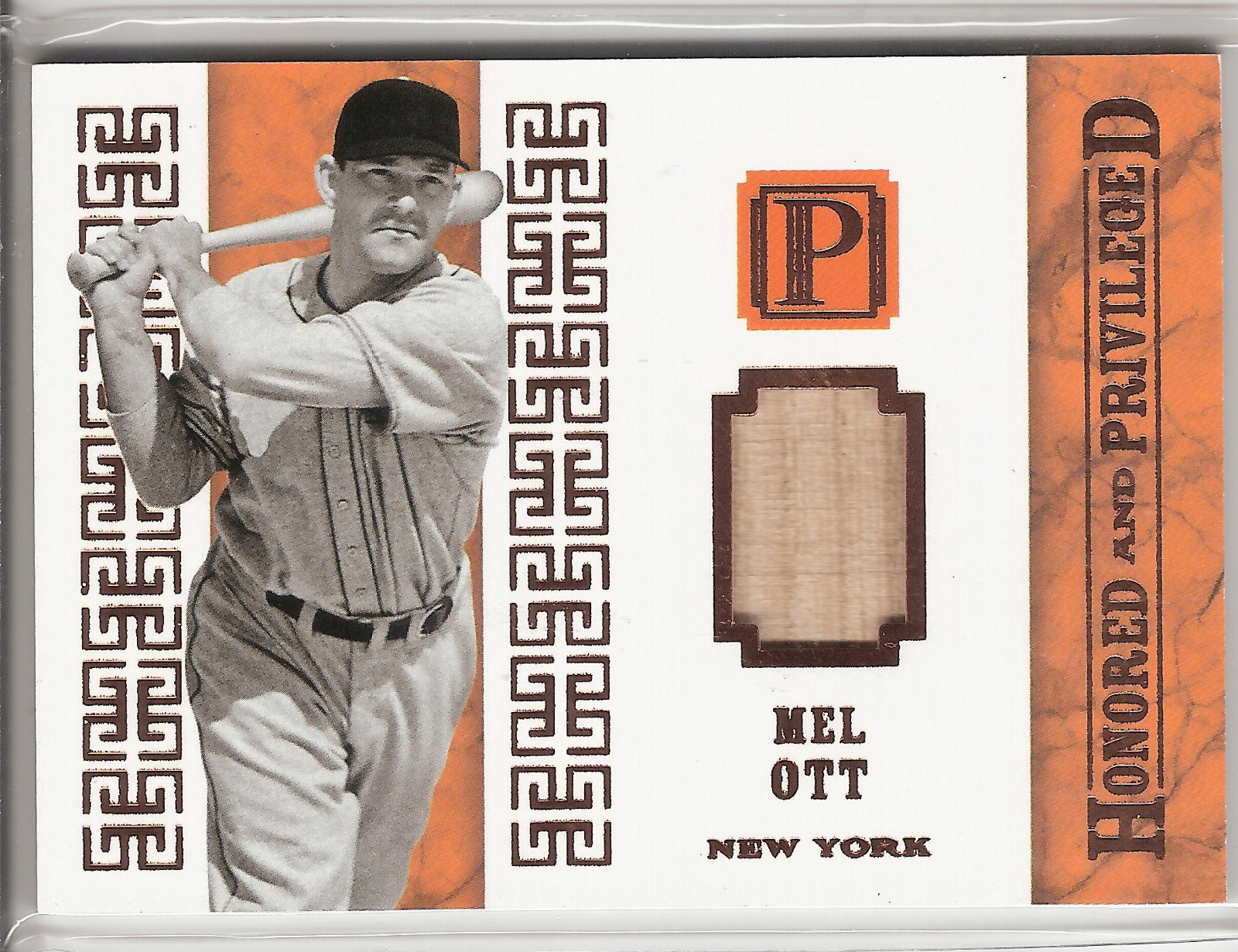 2016 PANINI PANTHEON HONORED & PRIVILEGED GAME USED BAT MEL OTT #HP-MO ...