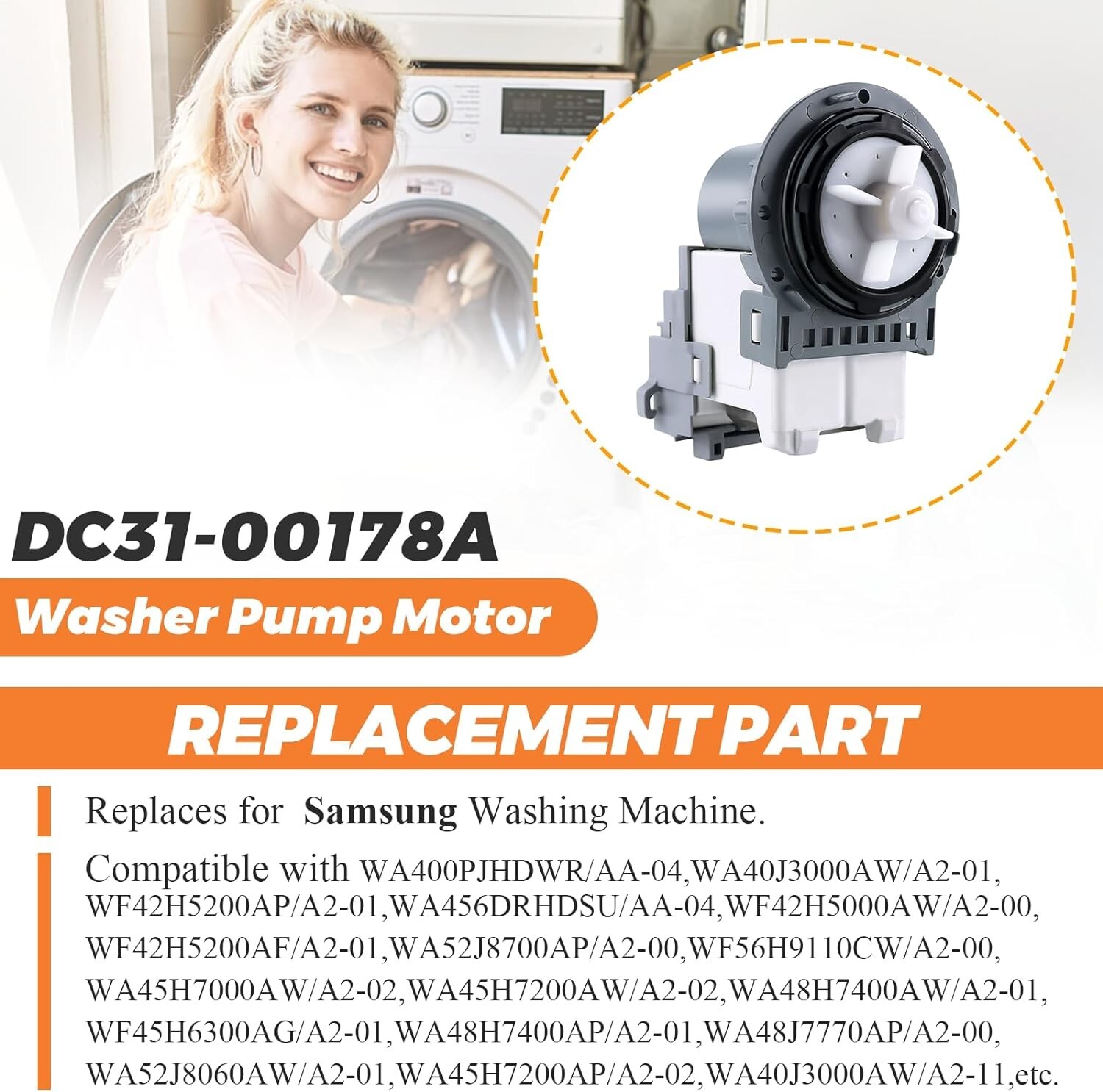 DC31-00178A PX3516-01 Washer Drain Pump(OEM) SAMSUNG Washing Machine ...