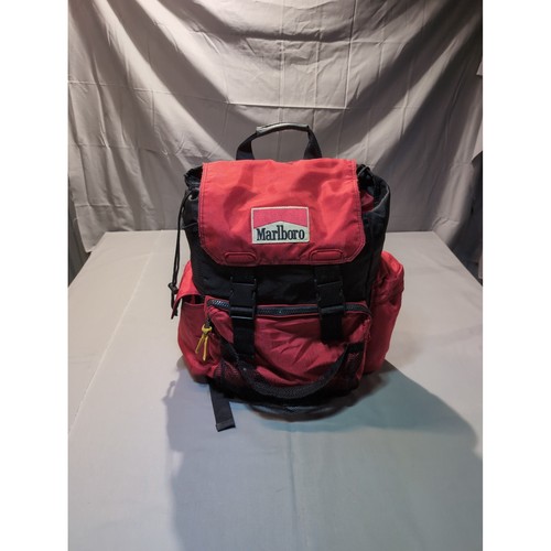 Vintage Marlboro Adventure Team Red Black Backpack Travel Hiking 2 bags ...