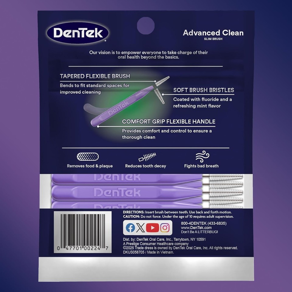 Slim Brush Advanced Clean Interdental Cleaners, Extra Tight, 32 Count ...