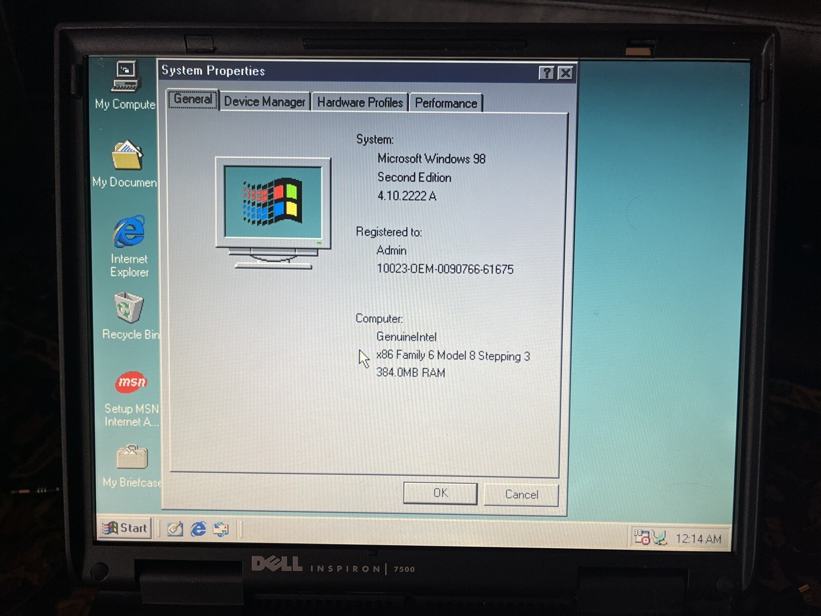 Vintage Dell inspiron 7500 Laptop PIII Win98 SE 15 LCD Serial & DVD | eBay