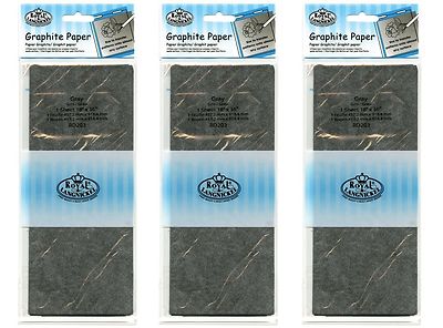3 packs 18" x 36" Sheets Grey Graphite Artist Trace Down Transfer Paper ...