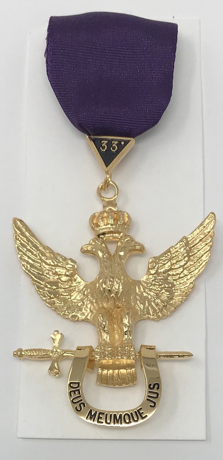 New Scottish Rite 33rd Degree Wings Up Jewel in Gold Tone with Purple ...