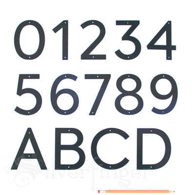 ADDRESS NUMBERS Black Metal Flush Mount Easy Read Street Home House ...