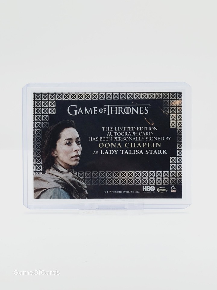 2023 Game Of Thrones Art & Images OONA CHAPLIN Auto Autograph LADY ...