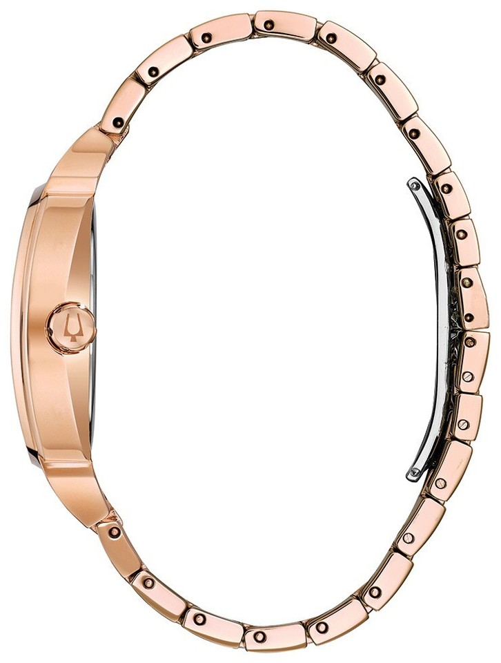 Bulova Men's Crystal BUL Quartz Rose Gold Stainless Steel Watch 40 MM ...