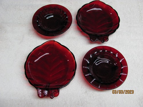 VINTAGE ANCHOR HOCKING FIRE KING RUBY RED ASH TRAYS | eBay