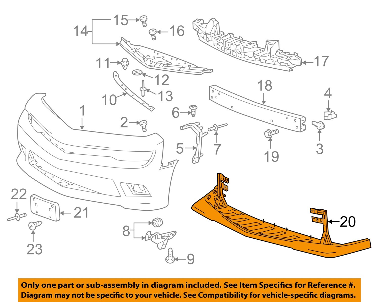 GM OEM 14-15 Camaro Front Bumper Grille Bumper Components-Spoiler ...