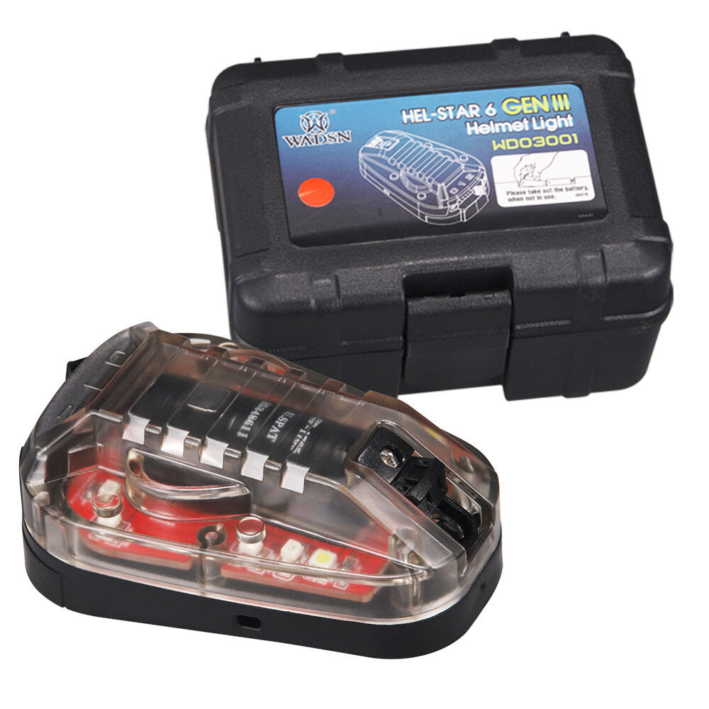 WADSN Tactical IFF LED + IR Helmet Strobe Light IP67 Waterproof Manta ...