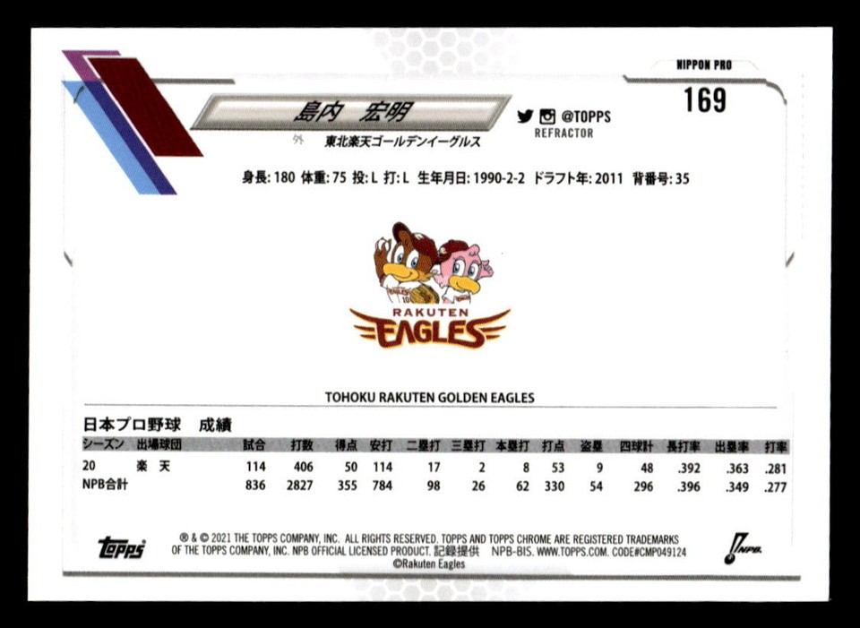 2021 Topps Chrome NPB #169 Hiroaki Shimauchi Refractor | eBay