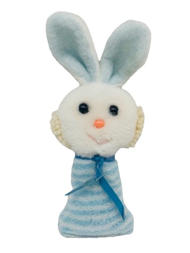 Vtg Eden Plush Stuffed Bunny Rabbit Striped Baby Rattle Adorable Soft ...