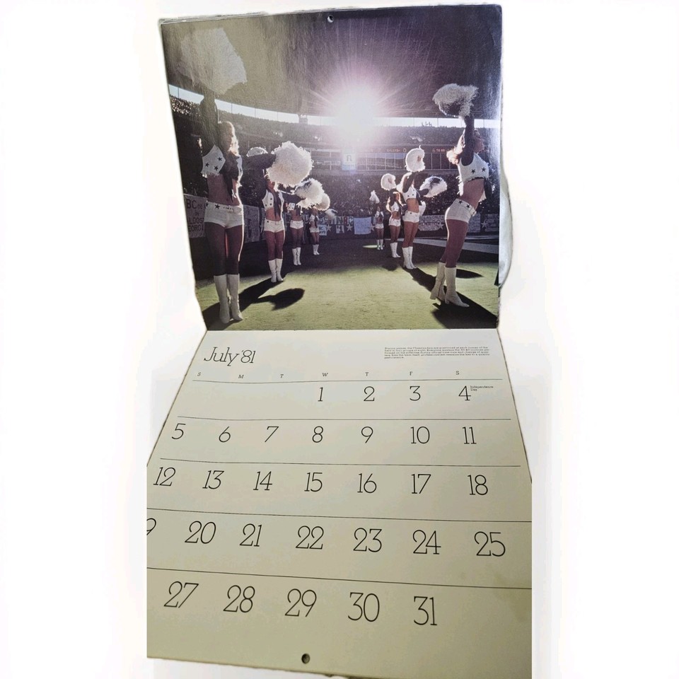 Rare Vtg 1981 Dallas Cowboys' Cheerleaders Wall Calendar Adult Ladies ...