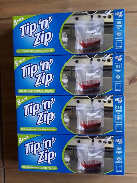 Tip N Zip Freezer Storage Pouches 4 Boxes 32 Bags Liquids Soup Sauce ...