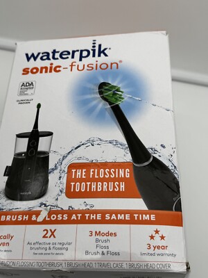 New Waterpik Sonic Fusion Flossing Electric Toothbrush W/ Travel Case ...