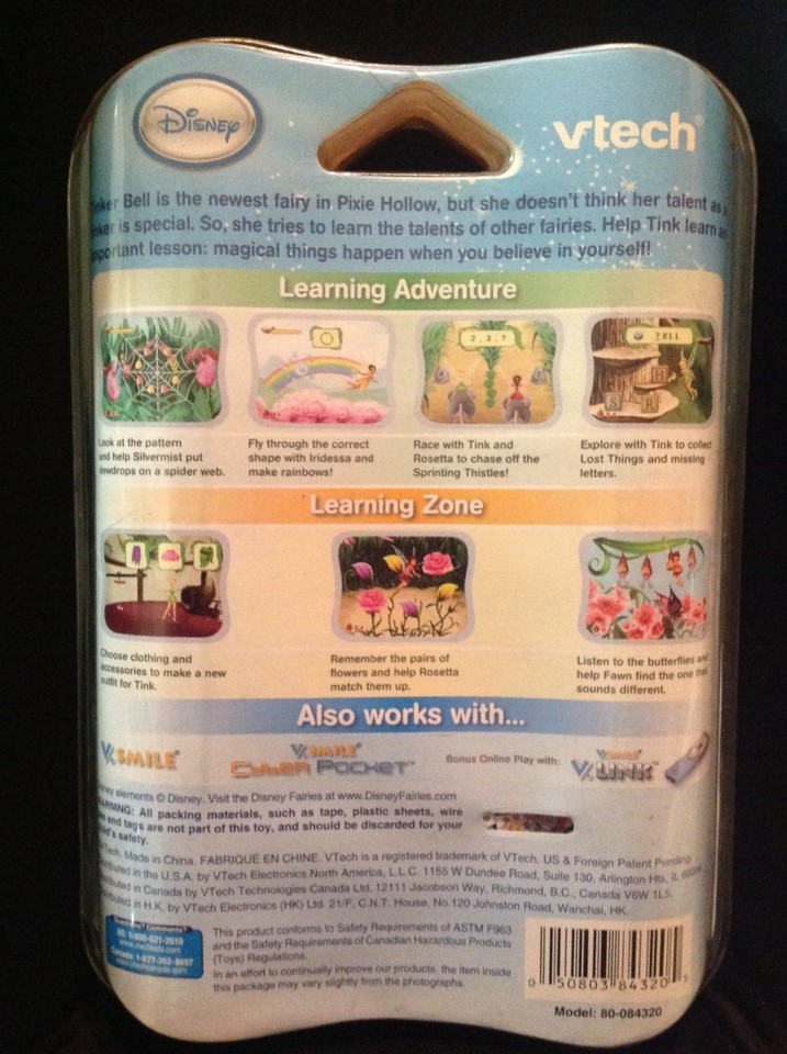 VTECH V.SMILE MOTION~ Active Learning System DISNEY TINKERBELL~ New ...