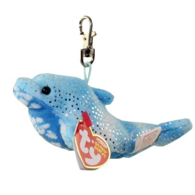 Ty Beanie Baby - DOCK THE BLUE DOLPHIN 4.5" METAL KEY CLIP New MWMT's ...