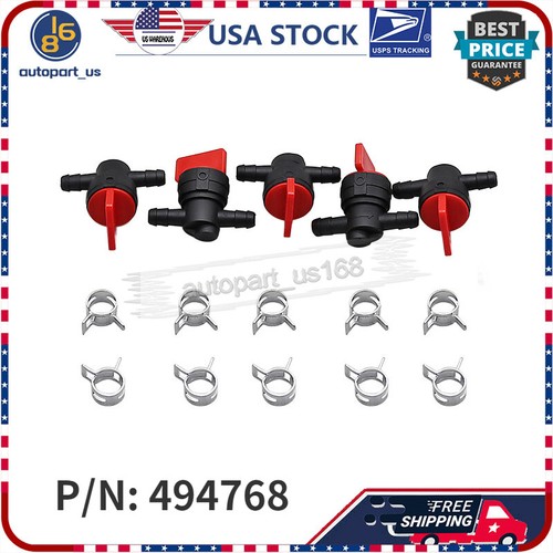NEW (5) 1/4" In Line Fuel Shut-Off Valve Plastic 494768 5091K 697947 US ...