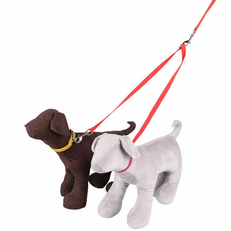 ·Nylon Double Lead Coupler Twin Dog Two Pet Dog Walking Leash Duplex ...