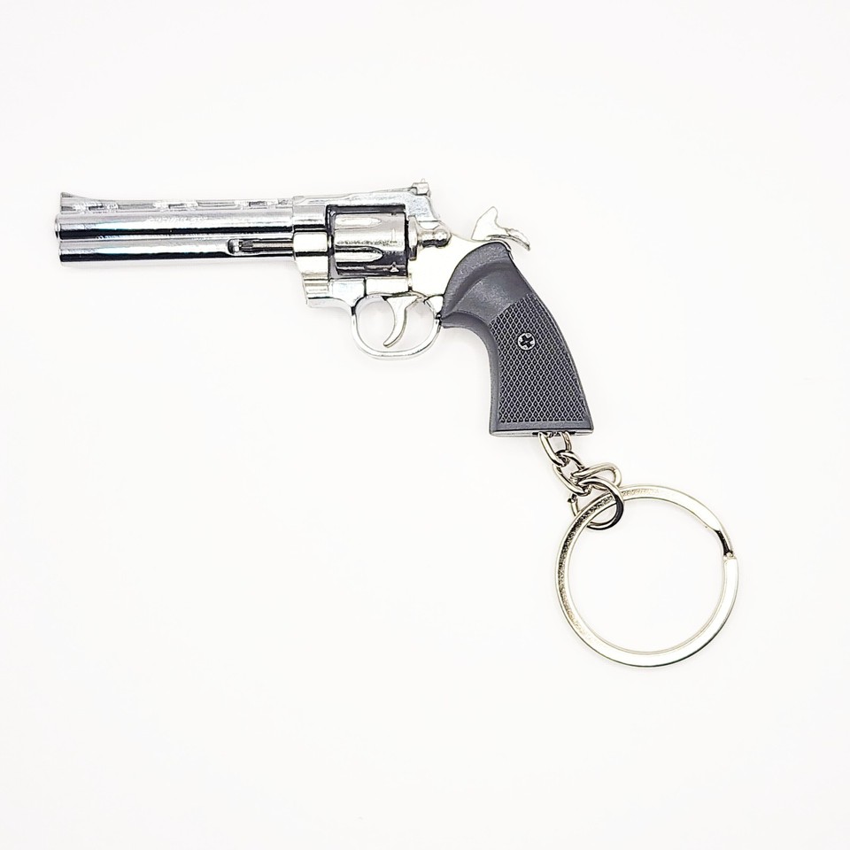 1/3 7cm Revolver Pistol Alloy Gun Keyring Keychain Rotating Assembly ...