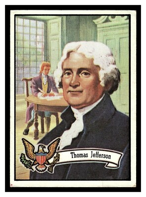 1972 TOPPS U.S. PRESIDENTS THOMAS JEFFERSON #3 HIGHER GRADE NO CREASES ...