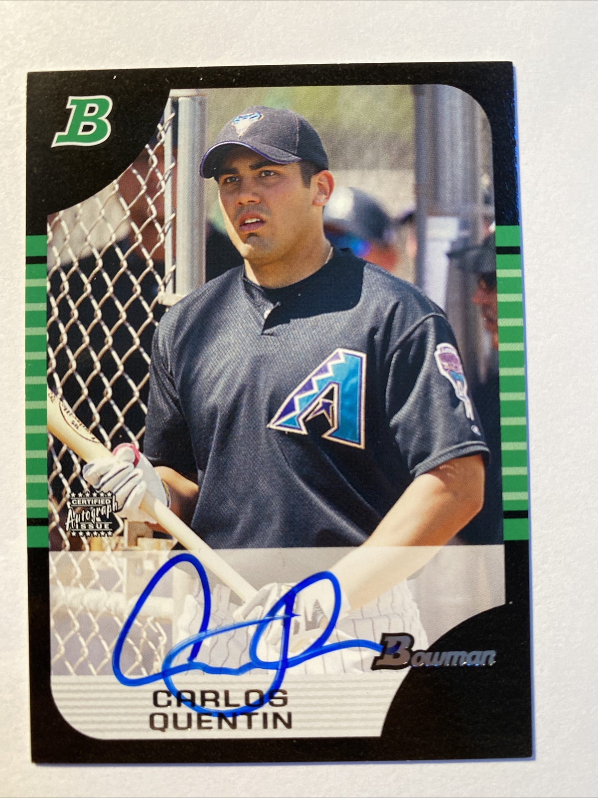 2005 Bowman Authentic CARLOS QUENTIN #142 Autographed Card DIAMONDBACKS ...